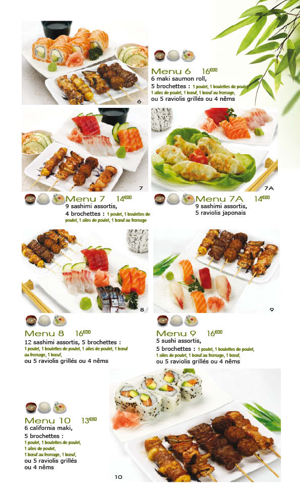 Menu Midi et Soir - Washi