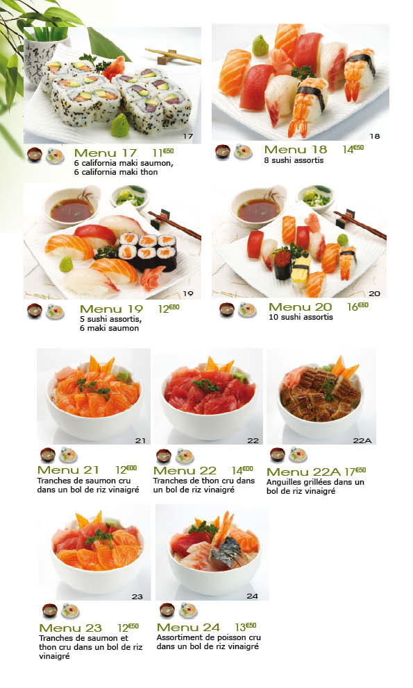 Menu Midi et Soir - Washi
